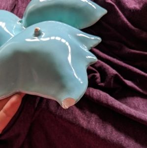 Hand Crafted | Accents | Vintage Porcelain Blue Leaf Serving Dish ...